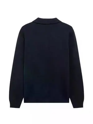 AUTRY Stripe-detail Knit Shirt Jacket - Blue
