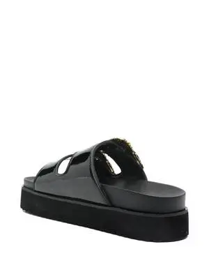 Versace Buckled Platform Sandals - Black