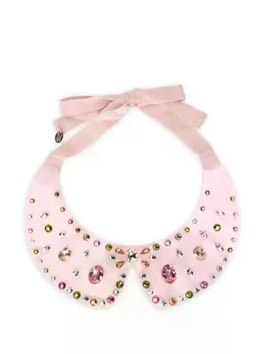 Red Valentino Embellished Bow Necklace - Pink