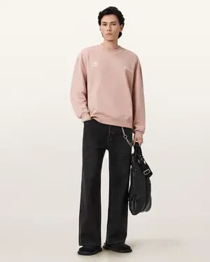 ALLSAINTS Emblem Crew Neck Sweatshirt - Pink