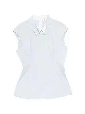 AO YES Collared Sleeveless Blouse