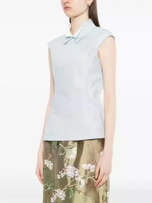 AO YES Collared Sleeveless Blouse