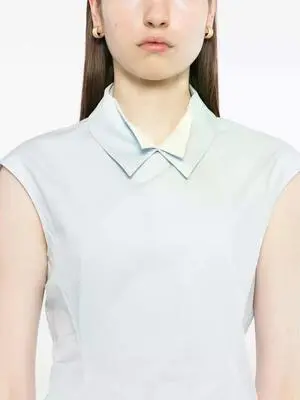 AO YES Collared Sleeveless Blouse