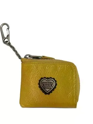 MARGESHERWOOD Heart Zipper Leather Wallet - Yellow