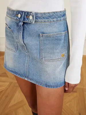 COURREGES Embroidered Denim Mini Skirt