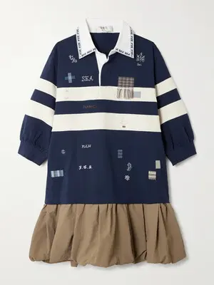 Sea Claira Embroidered Rugby Mini Dress - Blue