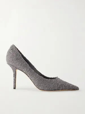 JIMMY CHOO Love 85 Metallic Tweed Pumps