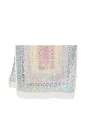 Faliero Sarti Lety Frangia Floral-print Fringed Scarf - Blue