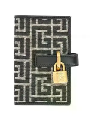 Balmain Monogram Padlock Wallet - Black