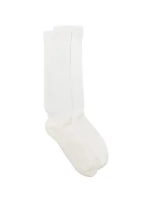 Rick Owens Pentagram Intarsia Knee High Socks - White