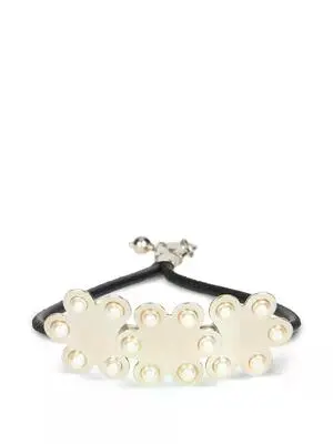 Red Valentino Flower Embellishment Bracelet - Silver
