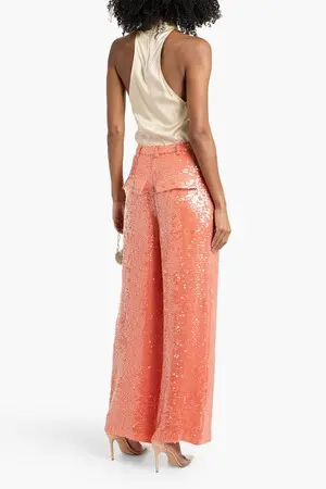 Lapointe Sequined Chiffon Straight-leg Pants