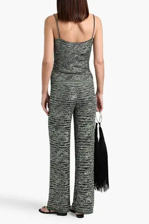 Missoni Sequin-embellished Metallic Crochet-knit Camisole - Black