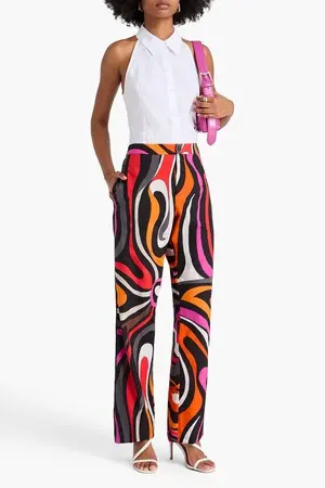 Emilio Pucci Printed Cotton-poplin Straight-leg Pants