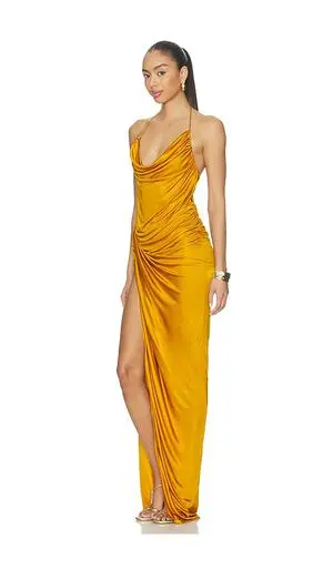Atlein Draped Halterneck Midi Dress