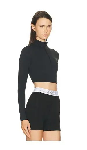 GOLD HINGE Athletic Half Zip Crop Top