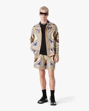 Casablanca Plafond Orne De Musique Silk Shorts - Multicolor