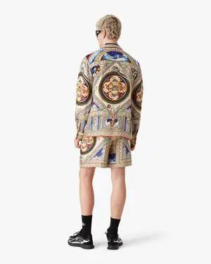 Casablanca Plafond Orne De Musique Silk Shorts - Multicolor