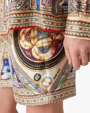 Casablanca Plafond Orne De Musique Silk Shorts - Multicolor