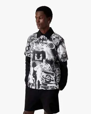 Casablanca Rave Collage Short Sleeve Mesh T-shirt - Multicolor
