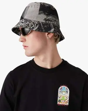 Casablanca Rave Collage Denim Bucket Hat