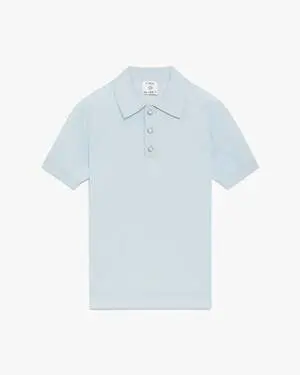 Casablanca Pointelle Monogram Short Sleeve Polo Shirt - Blue