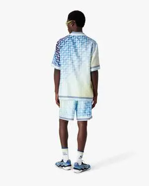 Casablanca Gradient Tennis Tile Short Sleeve Silk Shirt - Multicolor