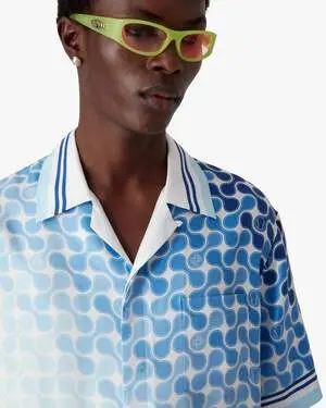 Casablanca Gradient Tennis Tile Short Sleeve Silk Shirt - Multicolor