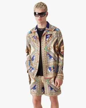 Casablanca Plafond Orne De Musique Long Sleeve Silk Shirt - Multicolor