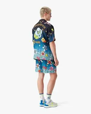 Casablanca Collage D'icones Graphiques Short Sleeve Silk Shirt - Multicolor