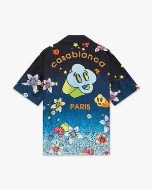 Casablanca Collage D'icones Graphiques Short Sleeve Silk Shirt - Multicolor