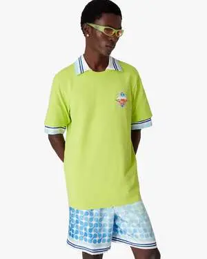 Casablanca Lime Flower Court Icon Short Sleeve T-shirt - Multicolor