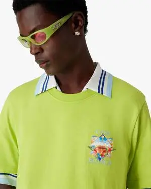 Casablanca Lime Flower Court Icon Short Sleeve T-shirt - Multicolor