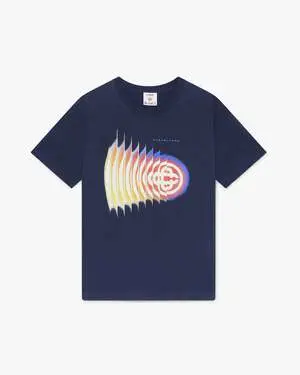 Casablanca Navy Shockwave Short Sleeve T-shirt - Multicolor