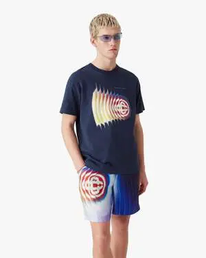 Casablanca Navy Shockwave Short Sleeve T-shirt - Multicolor