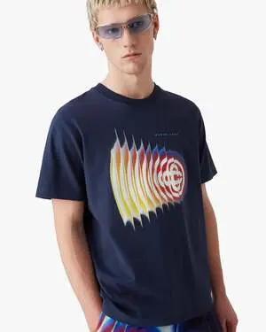 Casablanca Navy Shockwave Short Sleeve T-shirt - Multicolor