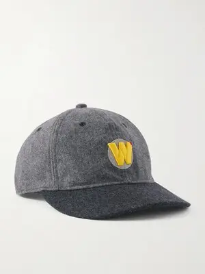 WTAPS Logo-embroidered Wool-blend Flannel Baseball Cap - Gray