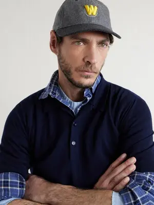 WTAPS Logo-embroidered Wool-blend Flannel Baseball Cap