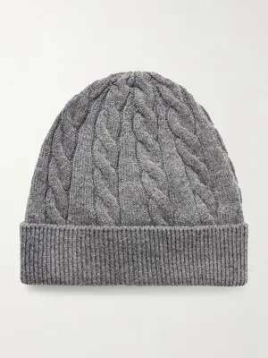 Loro Piana Cedar Cable-knit Cashmere Beanie - Blue