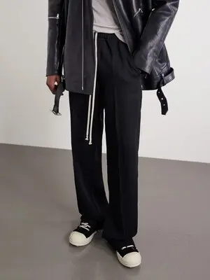Rick Owens Ramones Frayed Denim Sneakers - Black