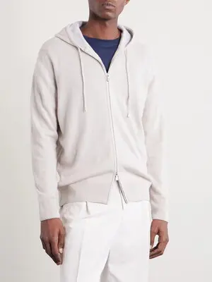 Eleventy Cashmere Zip-up Hoodie - Neutrals