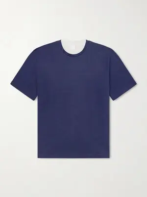 Eleventy Giza Cotton-jersey T-shirt - Blue