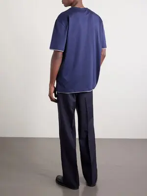 Eleventy Giza Cotton-jersey T-shirt - Blue