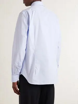 Canali Impeccabile Cutaway-collar Cotton-poplin Shirt - Blue