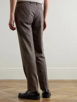 Sunspel Straight-leg Textured Wool-blend Suit Trousers