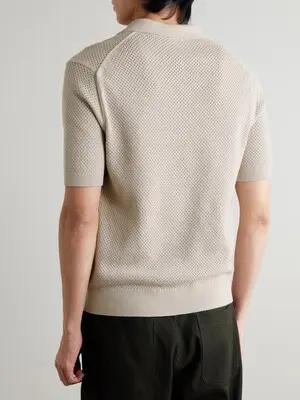 Sunspel Cotton-mesh Polo Shirt