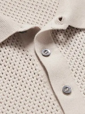 Sunspel Cotton-mesh Polo Shirt
