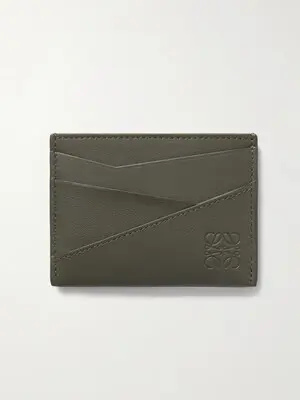 Loewe Puzzle Logo-debossed Leather Cardholder - Green