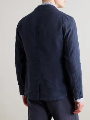 Hartford Jobby Pat Linen Suit Jacket - Blue