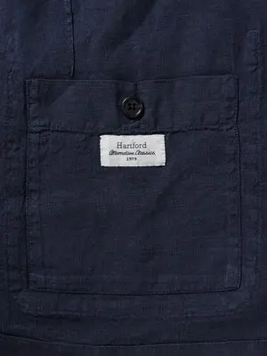 Hartford Jobby Pat Linen Suit Jacket - Blue